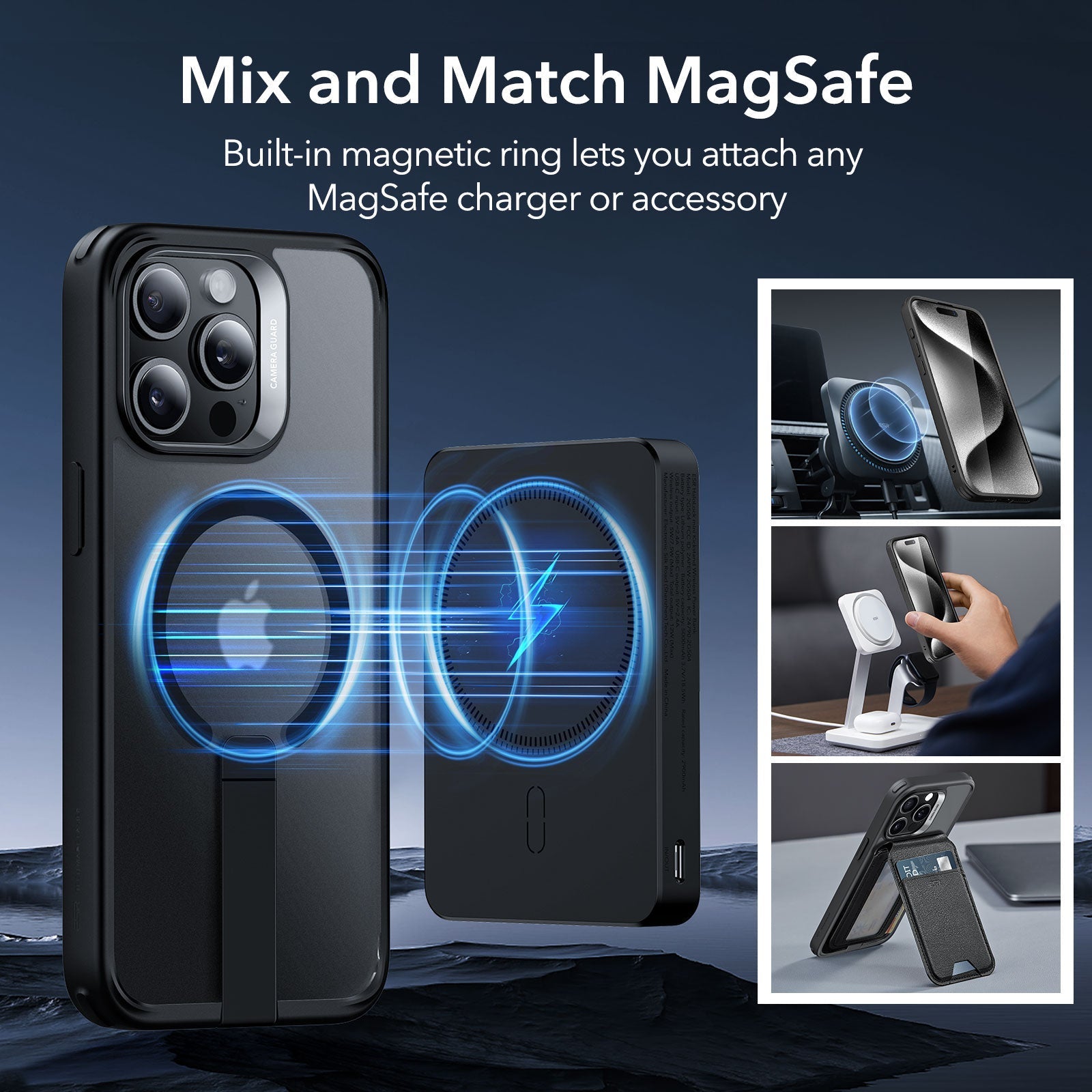 iPhone 15 Pro Max MagSafe Case with Flickstand-ESR